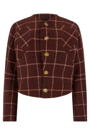 VIVIENNE WESTWOOD Pourpoint' Jacket In Virgin Wool With Harris Tweed Tartan Pattern - Red