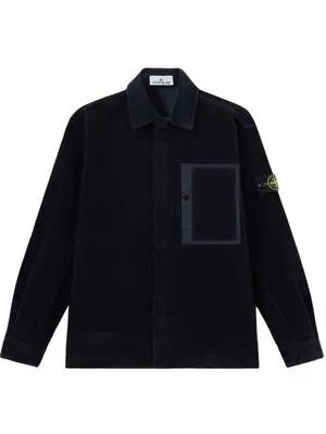 Stone Island Comfort Fit Snap-button Shirt With Contrasting Pocket - Blu