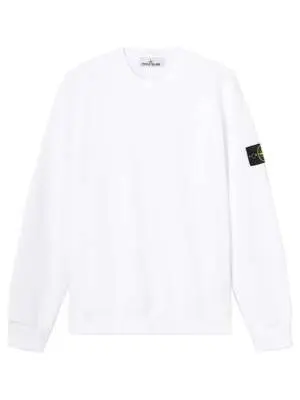 Stone Island STONE ISLAND Ribbed Neckline Sweatshirt Bianco