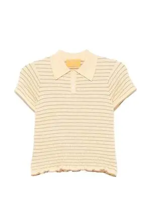 Guest In Residence Smocked Cashmere Polo Top