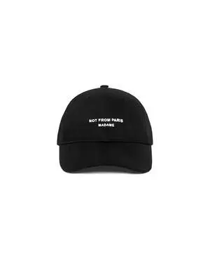 Drole De Monsieur Cotton Cap With Adjustable Strap And Engraved Buckle - Nero