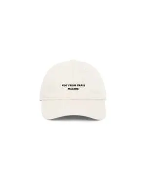 Drole De Monsieur Cotton Cap With Embroidered Slogan - Bianco