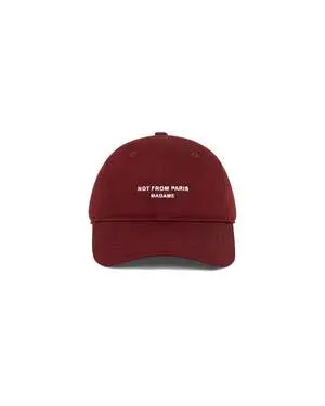 Drole De Monsieur Cotton Cap With Adjustable Strap And Engraved Metal Buckle - Rosso