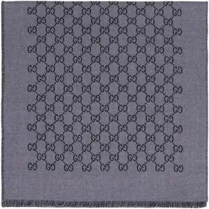 Gucci Wool Gg Jacquard Scarf 33x175 Cm