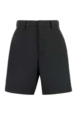 Valentino Garavani Nylon Bermuda Shorts With Toile Iconographe Print - Black