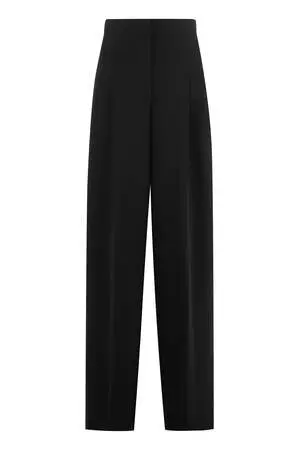 Max Mara Linen Creased Pleated Trousers For - Black