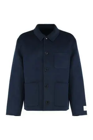 Calvin Klein Minimalist Wool Blend Jacket Modern Fit - Blue