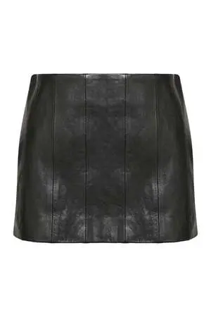 KHAITE KHAITE Panel Detail Leather Mini Skirt