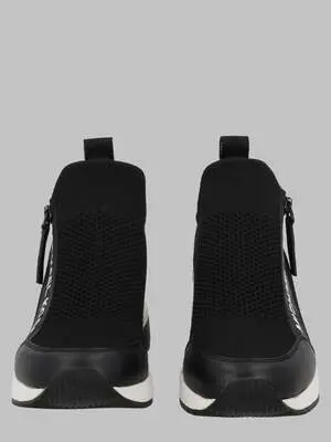 Michael Kors Knit High-top Platform Sneaker Boots - Black