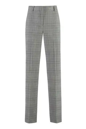 PT TORINO Prince Of Wales Checked Wool Trousers - Grey