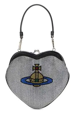 VIVIENNE WESTWOOD Belle Heart Frame Bag With Rhinestone Embellishments