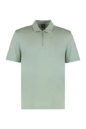 BOSS Classic Short-sleeve Pique Polo With Zip Closure - Green