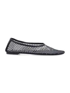 Senso Elegant Ballet Flats With Crystal Accents - Black