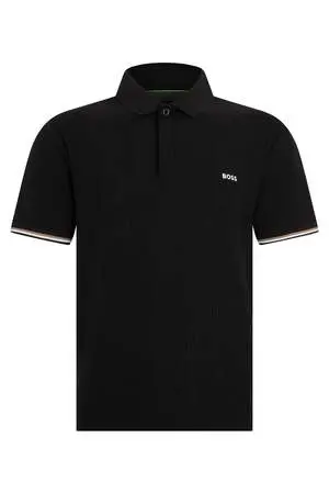 BOSS Short Sleeve Polo In Comfortable Jersey Fabric - Black