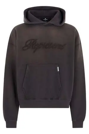REPRESENT Embroidered Hoodie With Faded Effect - Grey