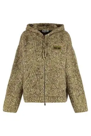Miu Miu Hooded Zipper Mini Sweater
