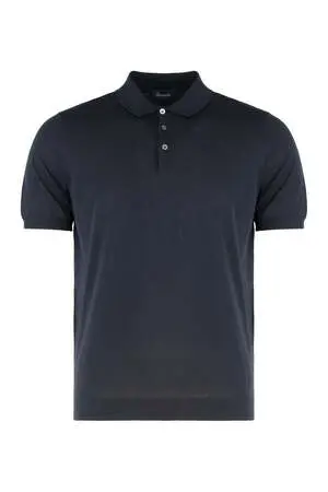 DRUMOHR Knitted Cotton Polo Shirt - Blue