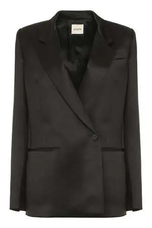 Khaite Willow Double-breasted Mikado Blazer