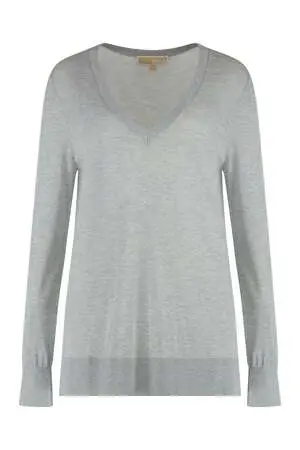 Michael Kors Fine-knit Sweater With Ribbed Edges Ss25