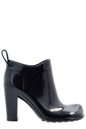 Bottega Veneta Glossed Rubber Ankle Boots - Black