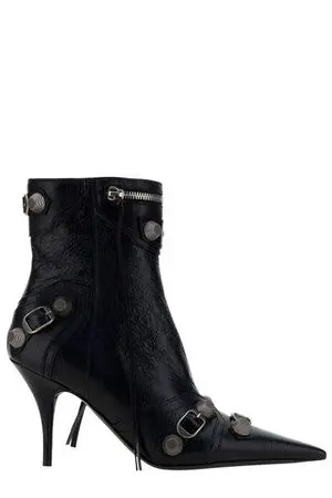 Balenciaga Cagole Leather Ankle Boots
