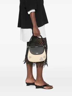 Loewe Pescador Daisy Medium Raffia Handbag - Beige