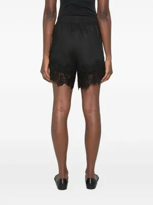 Ermanno Scervino Linen Shorts With Lace Embellishment