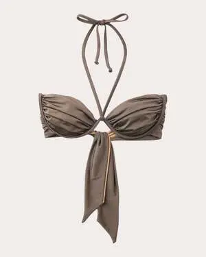 SEAQUELLE SWIM Billow Underwire Balconette Bikini Top - Brown