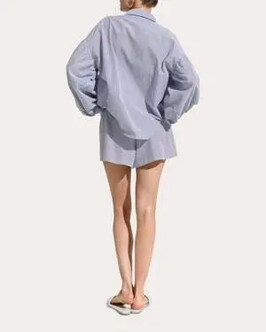 SEAQUELLE SWIM Seasuelle Swim Cloud Stripe Seersucker Shirt