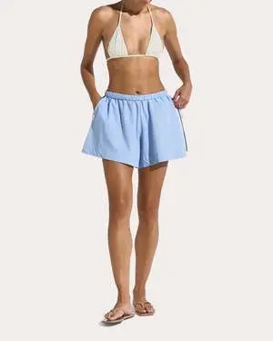 SEAQUELLE SWIM Drift Cotton Poplin Pull-on Shorts
