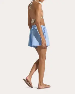 SEAQUELLE SWIM Drift Cotton Poplin Pull-on Shorts