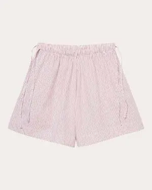 SEAQUELLE SWIM Drift Stripe Poplin Pull-on Shorts - Red