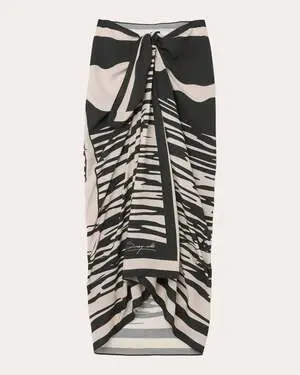 SEAQUELLE SWIM Genoa Abstract Voile Pareo - Black
