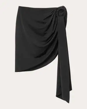 SEAQUELLE SWIM Haven Ruched O-ring Mini Skirt - Black