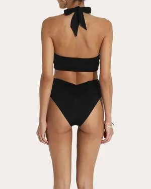 SEAQUELLE SWIM Ruched Underwire Longline Bikini Top
