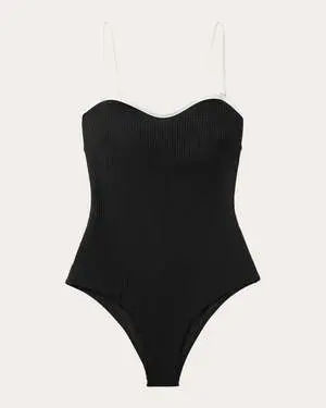 SEAQUELLE SWIM Ribbed One-piece With Sweetheart Neckline