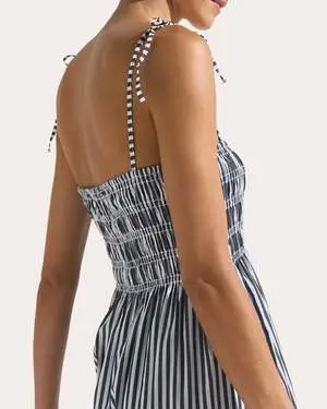 SEAQUELLE SWIM Willow Smocked Empire Waist Maxi Dress