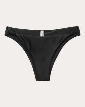 SEAQUELLE SWIM Twisted Mid-rise Bikini Bottoms - Black
