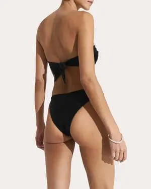 SEAQUELLE SWIM Twisted Mid-rise Bikini Bottoms