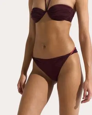 SEAQUELLE SWIM Twisted Mid-rise Bikini Bottoms