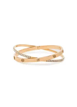 Tory Burch Icon Double Pavé 18kt -plated Bracelet - Gold