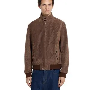 Gucci Embossed Gg Suede Bomber Jacket