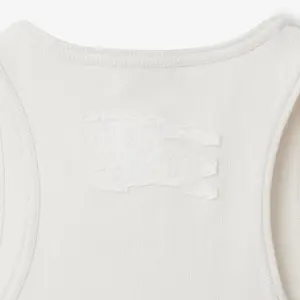 Burberry Ribbed-knit Sleeveless Tank Top With Equestrian Knight Decal