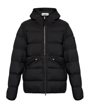 Stone Island Padded Hooded Jacket - Black