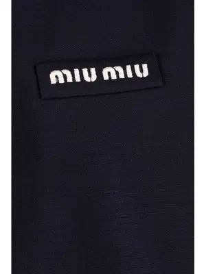 Miu Miu Zip-up Blouson Jacket With Racing Stripes - Black