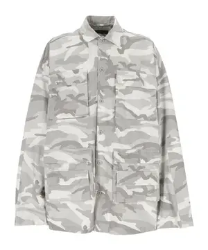 Balenciaga Camouflage Print Oversized Shirt