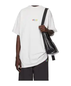 Balenciaga Ebay Logo Printed Crewneck Oversized T-shirt