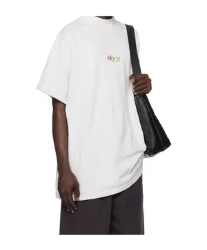 Balenciaga Ebay Logo Printed Crewneck Oversized T-shirt