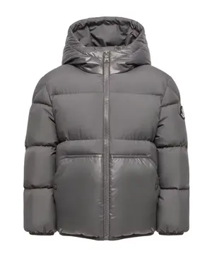 Moncler Zip-up Padded Hooded Jacket - Dark Gray