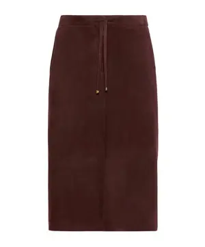 Max Mara Drawstring Midi Skirt - Deep Red